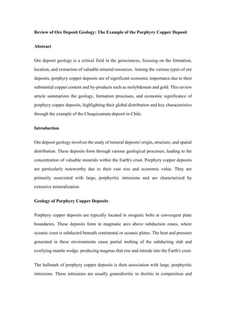 Review of Ore Deposit Geology: A General Review | PDF