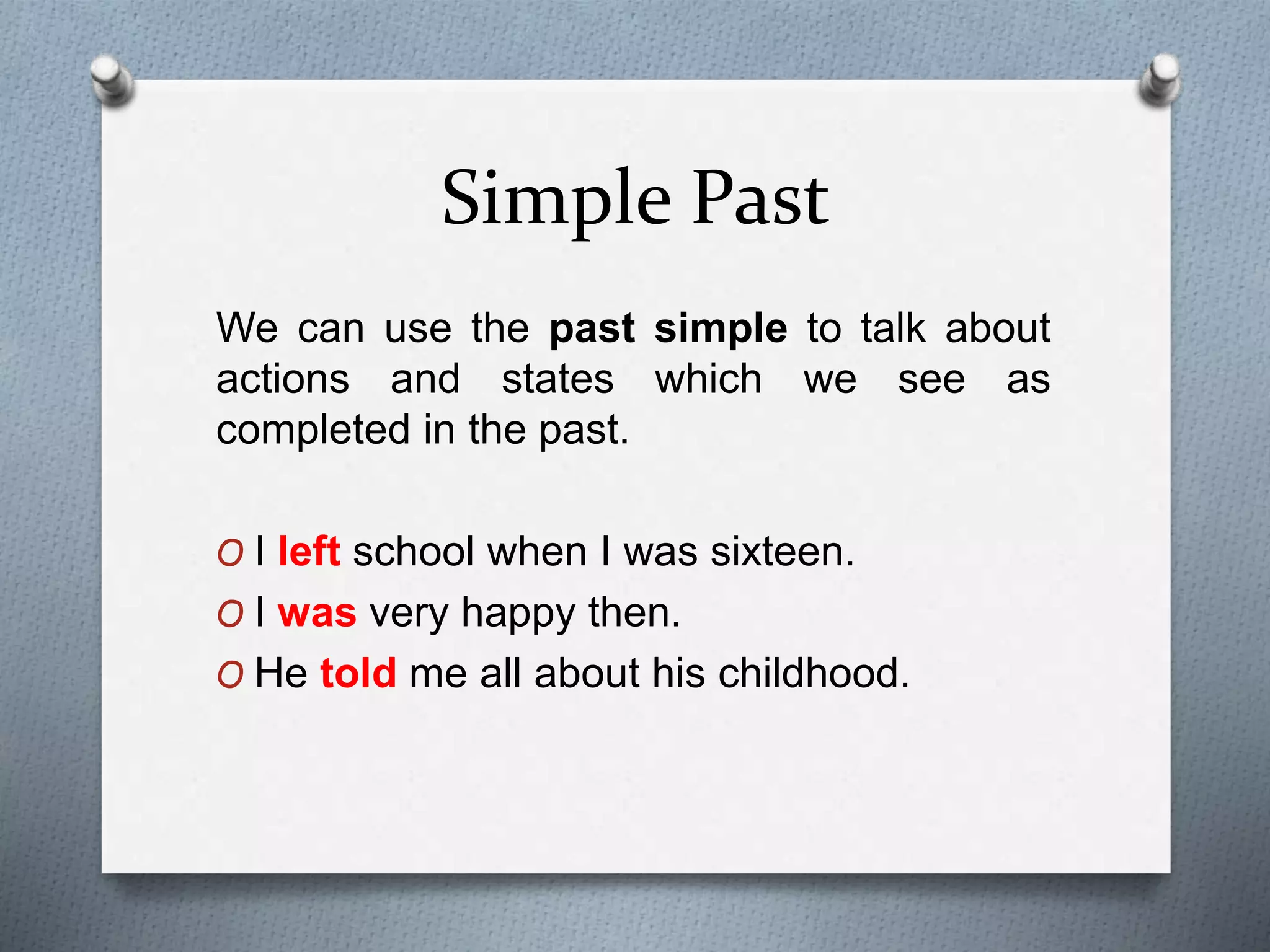 Review of past tenses | PPT
