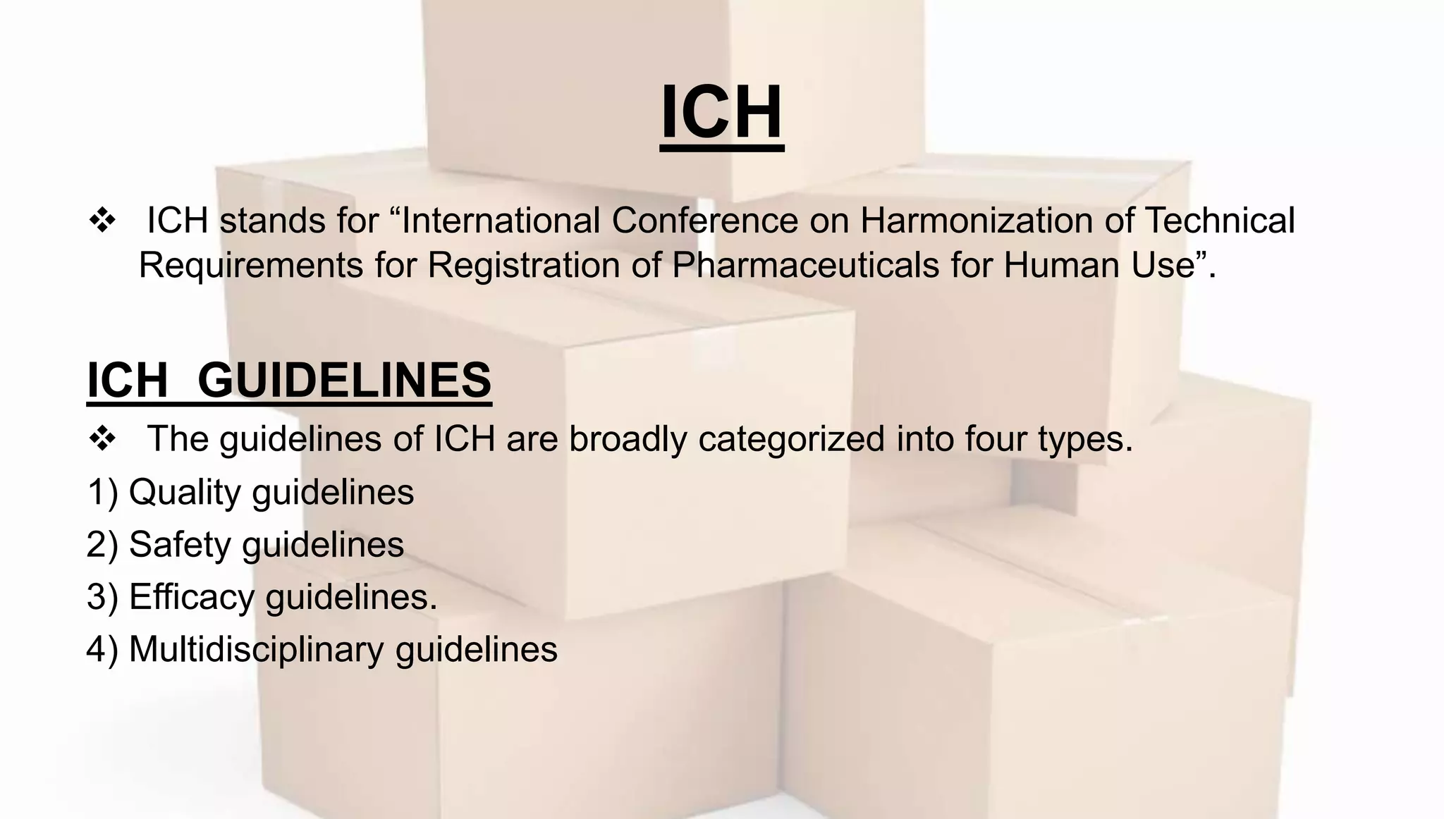 Review of pharmaceutical product, packaging and ich | PPT