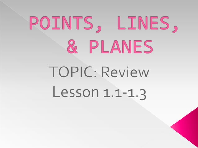 Review of points, lines and planes | PPT