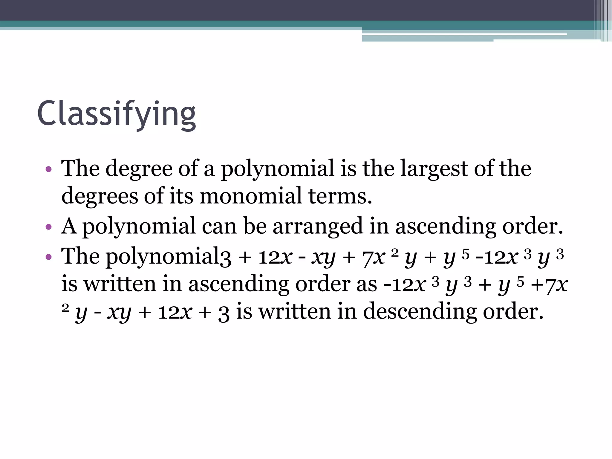 Review of polynomials | PPT