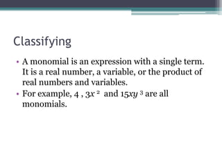 Review of polynomials | PPT