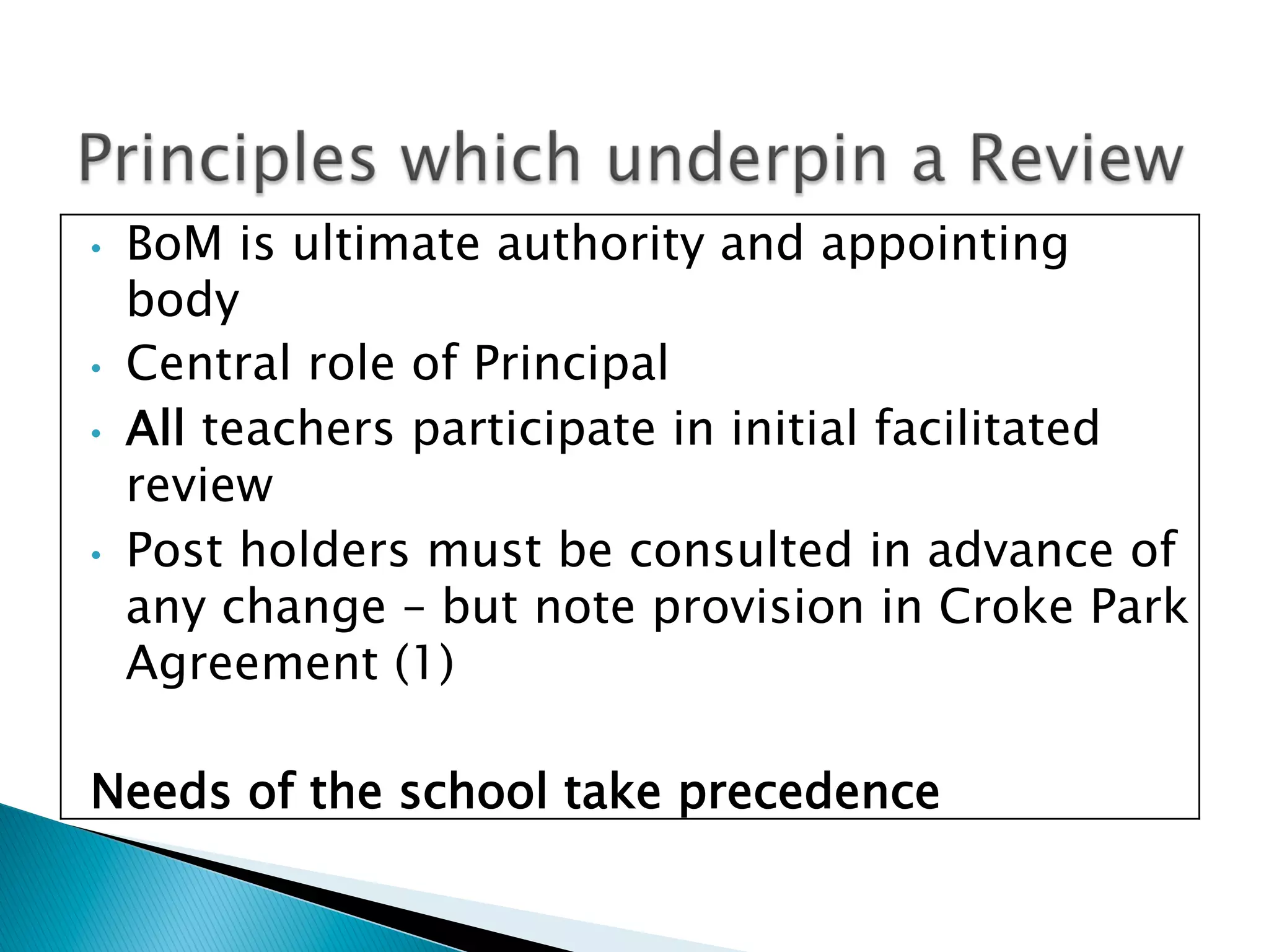 Review of post of responsibility structure general | PDF
