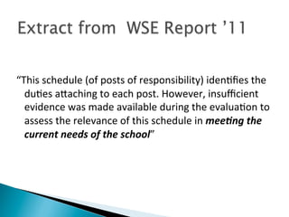 Review of post of responsibility structure general | PDF