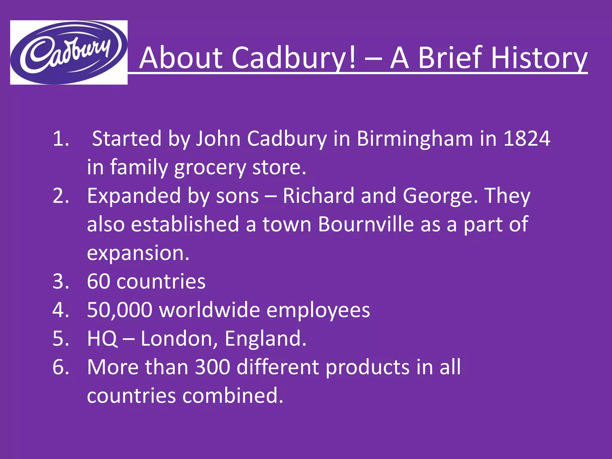 Product Mix of Cadbury | PPTX