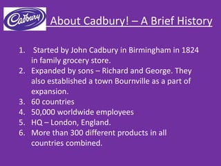 Product Mix of Cadbury | PPTX