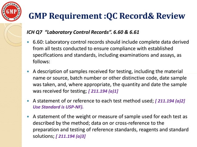 Review of Quality Control Record and Analytical Data by Dr. A. Amsavel ...
