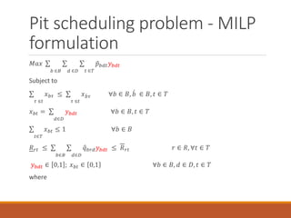 Review of scheduling algorithms in Open Pit Mining | PDF