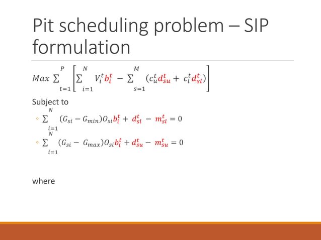 Review Of Scheduling Algorithms In Open Pit Mining Ppt