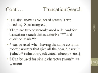 Review of search and retrieval strategies | PPTX