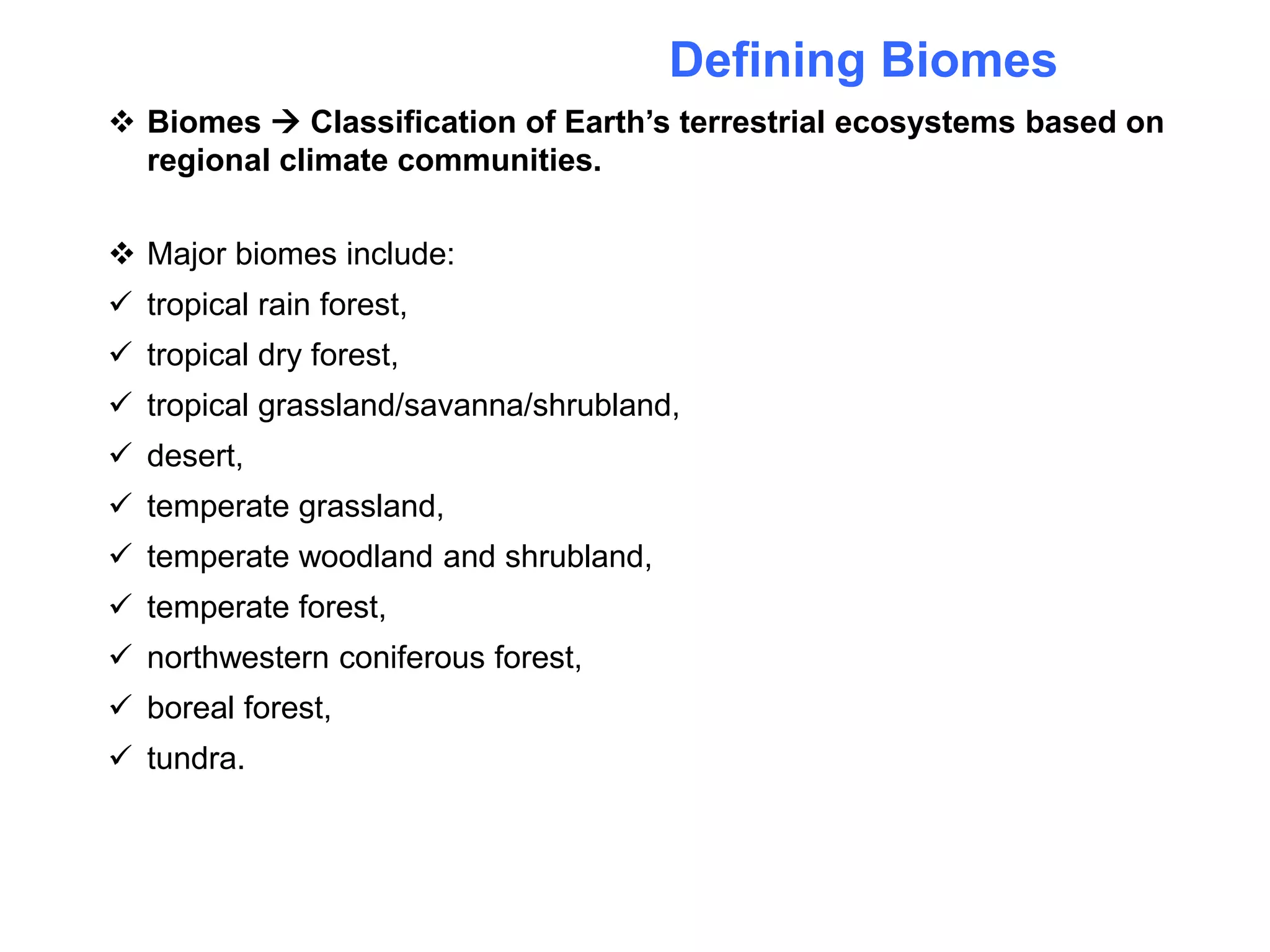 Review of seven of earth's biomes | PPT