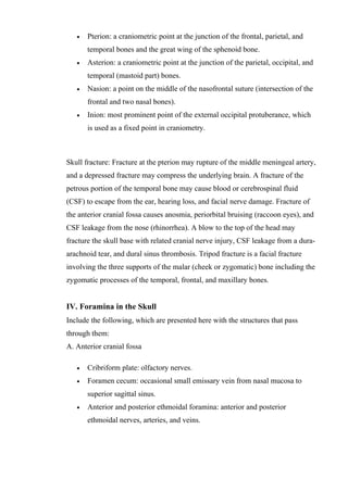 Review Of Skull And Cranial Cavity | PDF