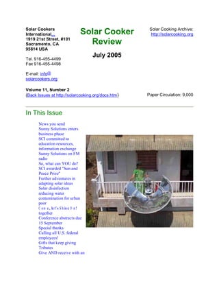 Solar Cooker Review 2005 | PDF