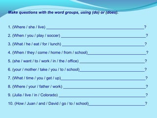 Review of Tenses Exercises | PPT