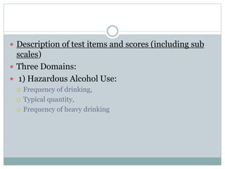 Review of the alcohol use disorders identification test | PPTX