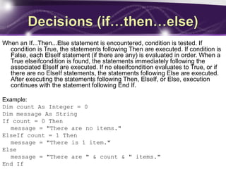 Advanced VB: Review of the basics | PPT