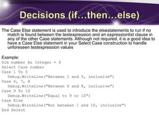 Advanced VB: Review of the basics | PPT