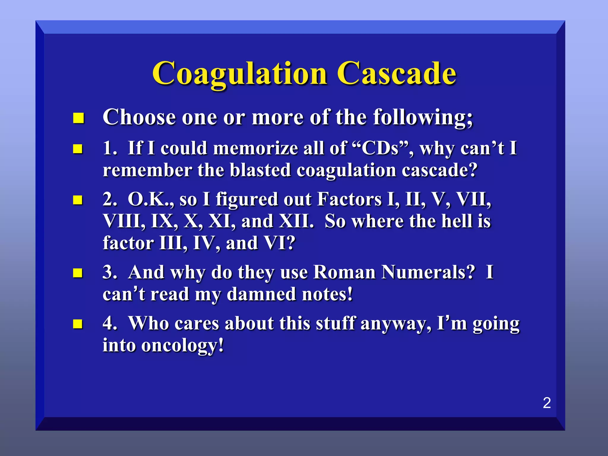 Review of the coagulation system | PPTX