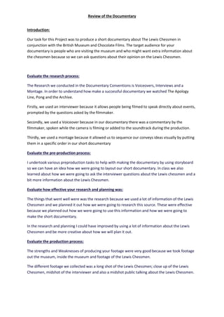 Review of the documentary | PDF