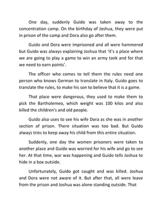 Review of the movie "Life is beautiful" | DOCX