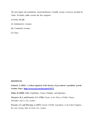 Review of theories of public expenditure and public revenue | DOCX