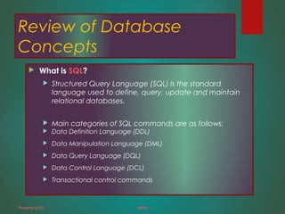 Review of theory of database | PPT