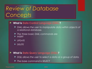 Review of theory of database | PPT