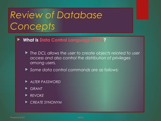 Review of theory of database | PPT