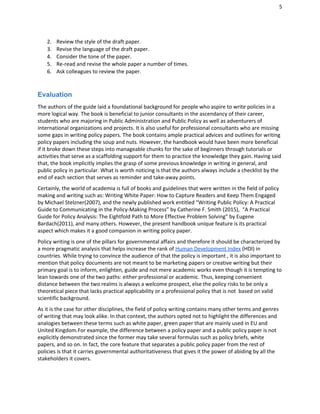 Review of Writing Effective Policy Papers Handbook | PDF