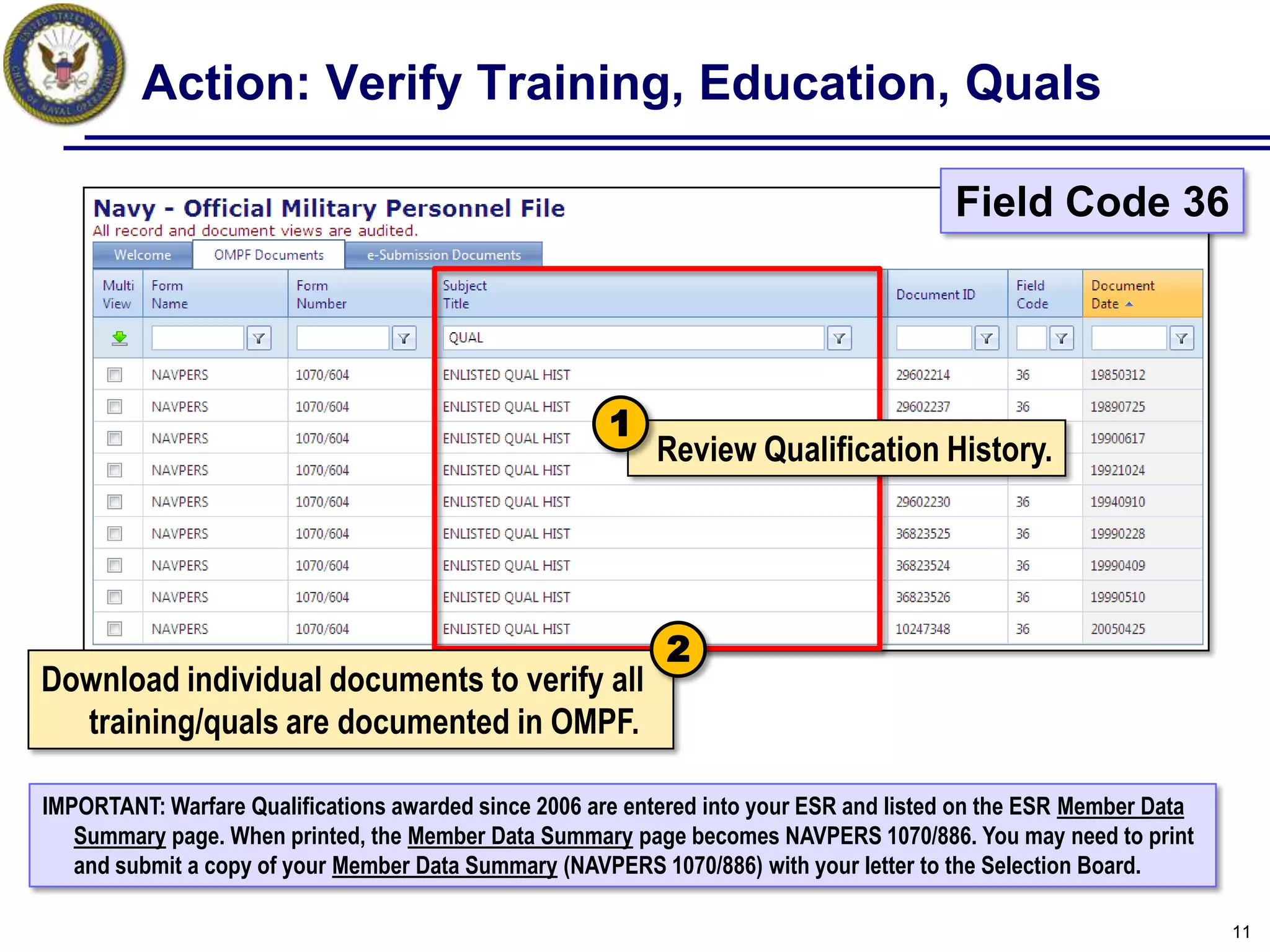Review OMPF and ESR (step by-step guide) 19 DEC 2013 | PPTX