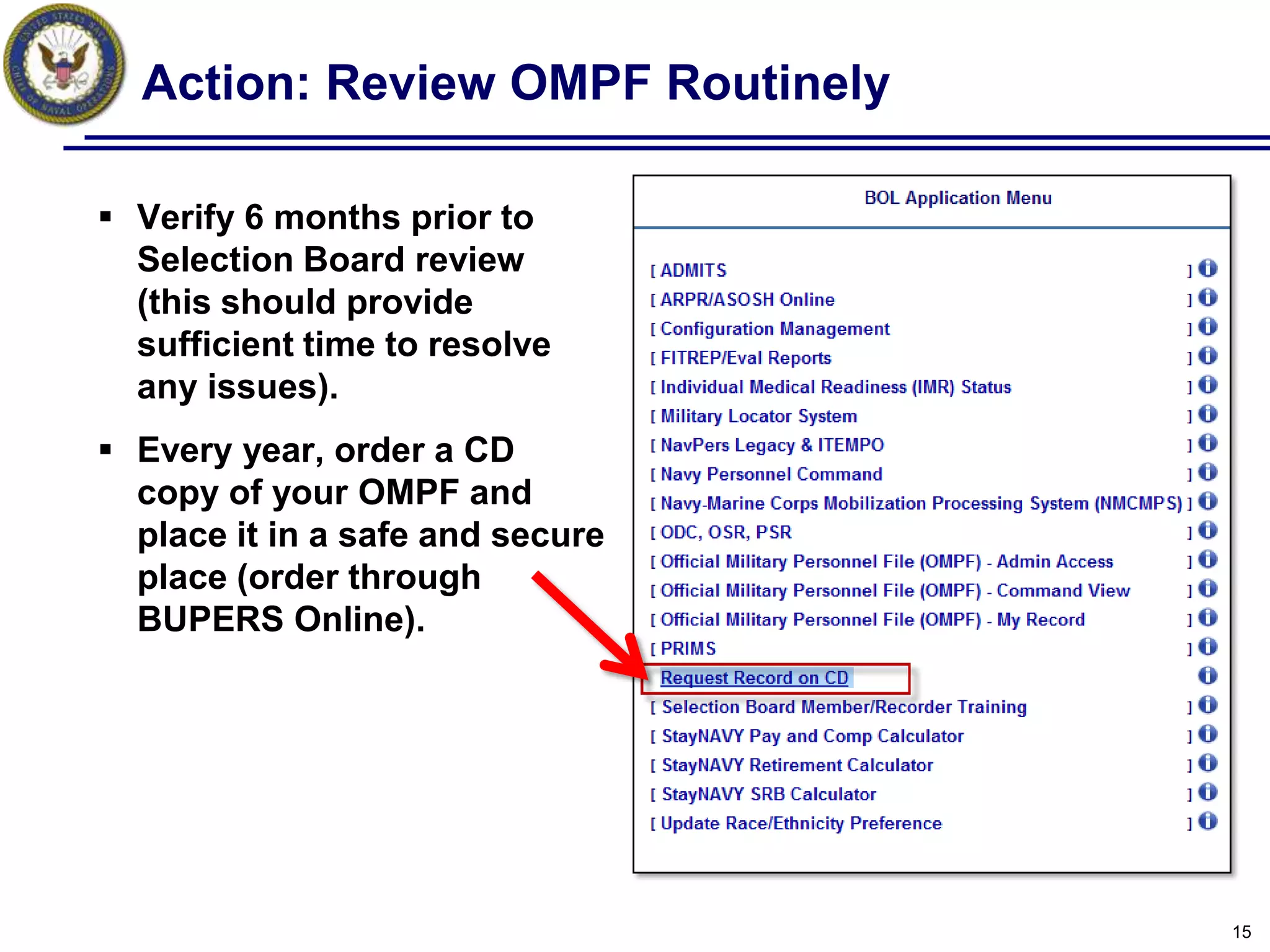 Review OMPF and ESR (step by-step guide) 19 DEC 2013 | PPTX