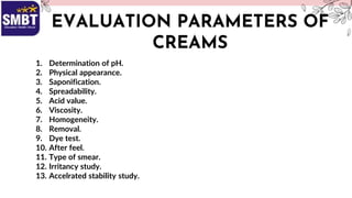 Review on cream as topical drug delivery system.pptm | PPTX