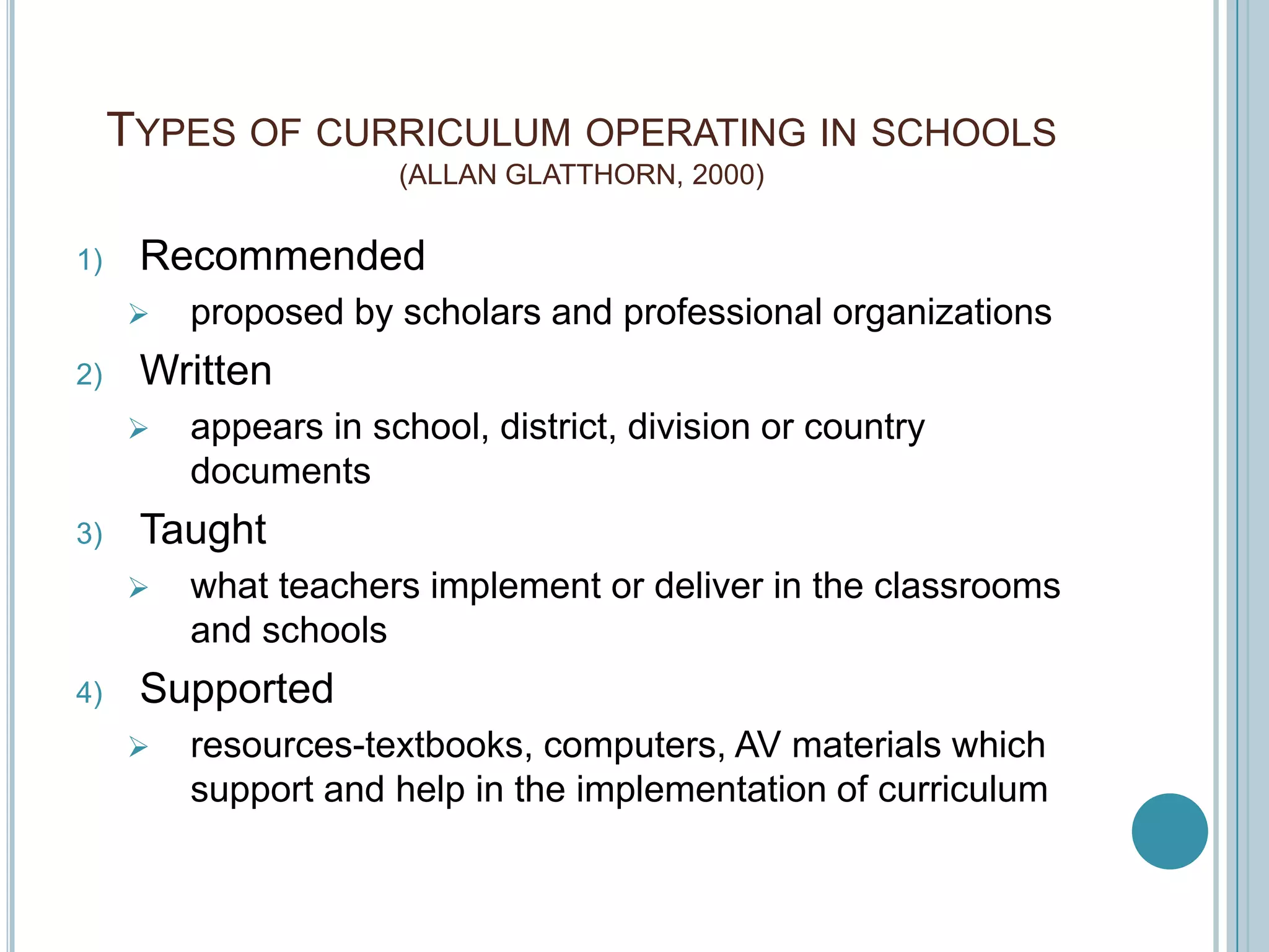 Review on curriculum development | PPTX