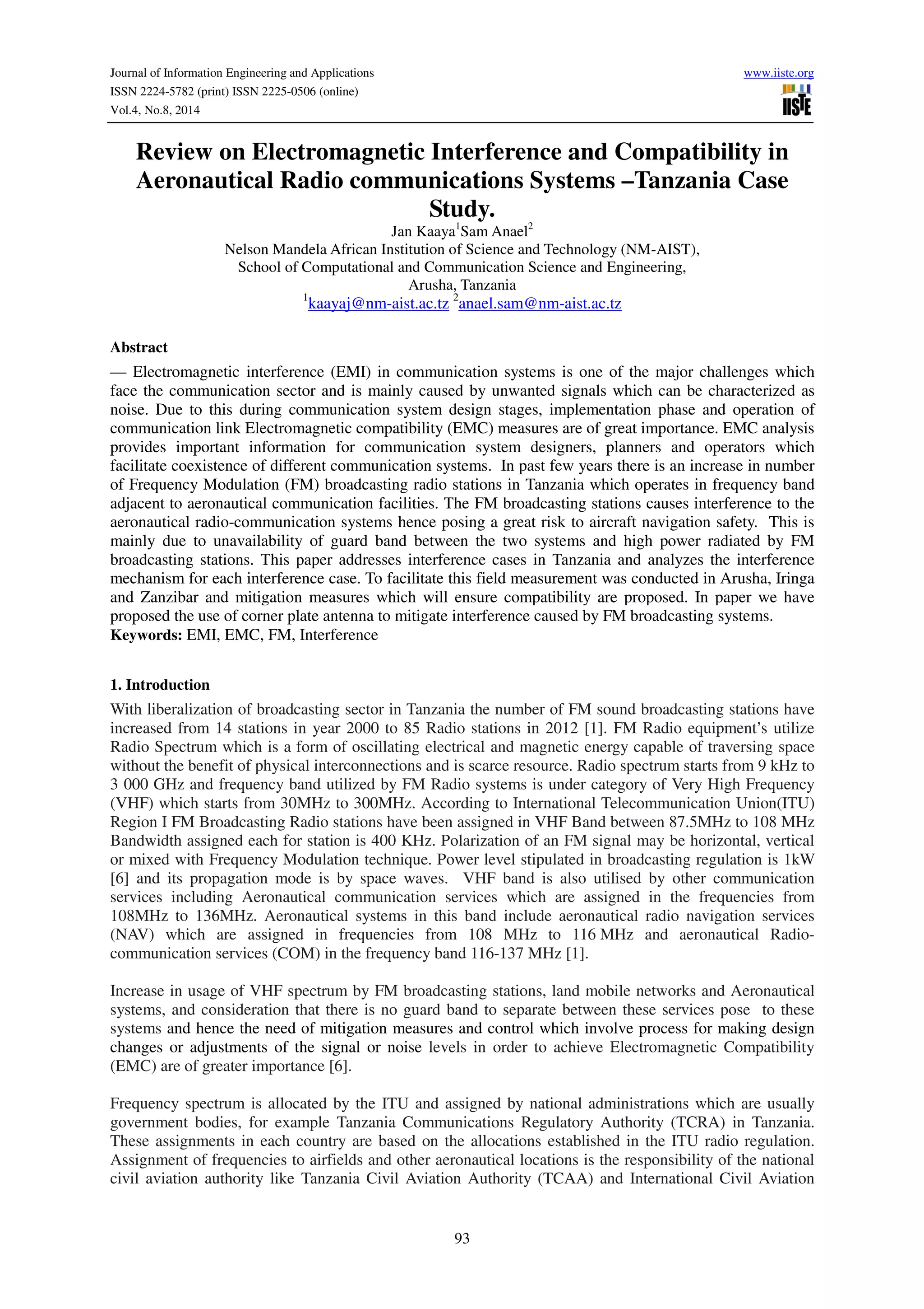 Review on electromagnetic interference and compatibility | PDF