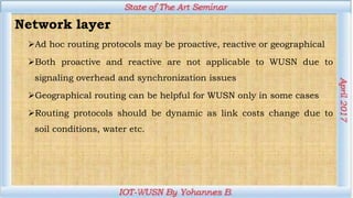 Wireless underground Sensor Network based on IOT water saved agriculture | PPT