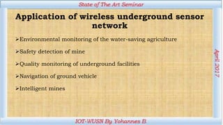 Wireless underground Sensor Network based on IOT water saved ...