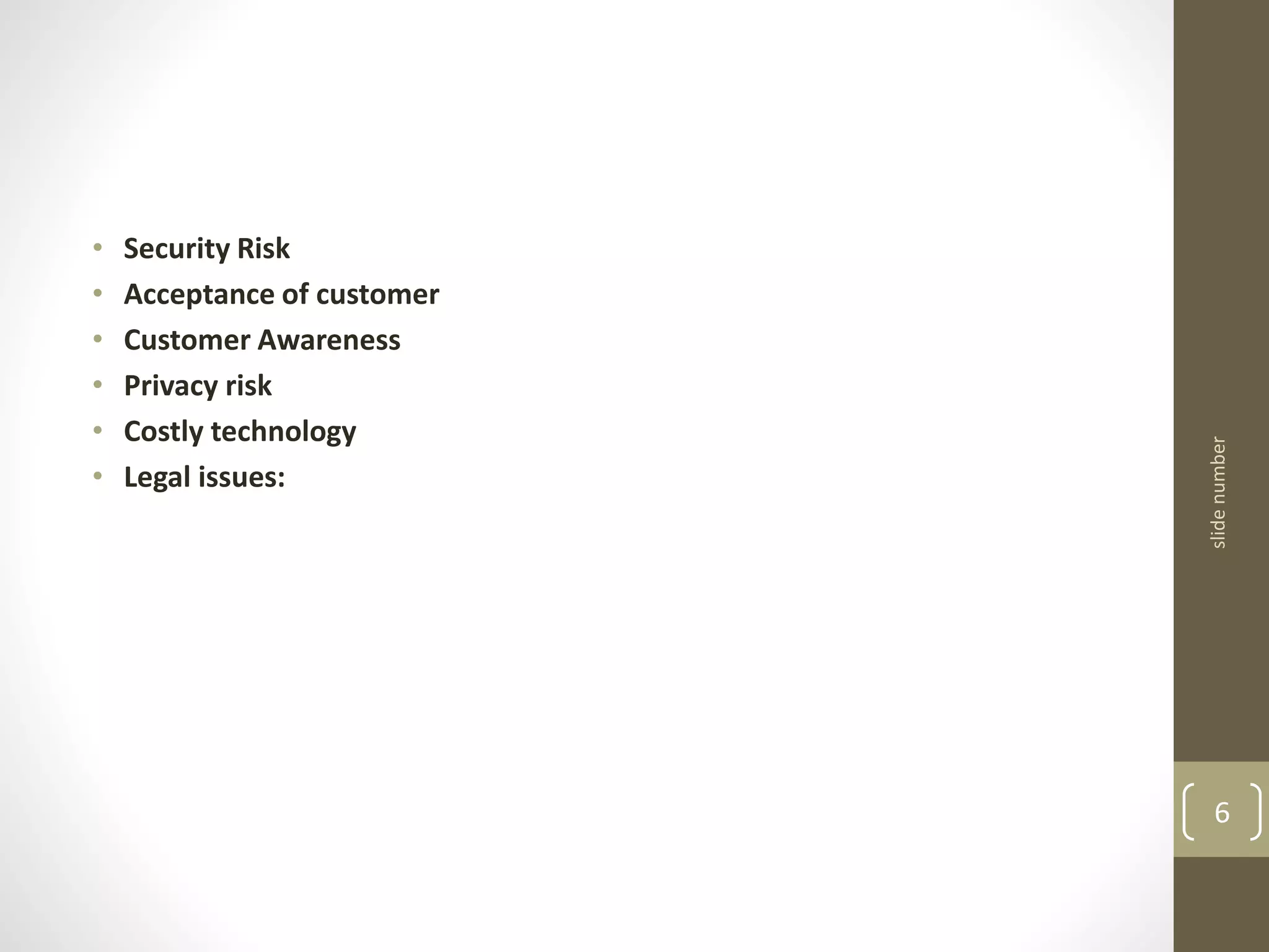 Review on issues and challenges in e banking | PPTX