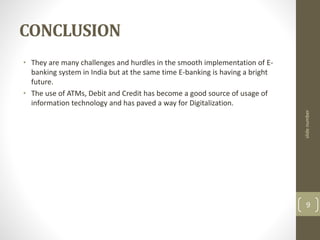 Review on issues and challenges in e banking | PPTX