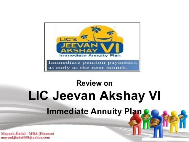 Review On Lic Jeevan Akshay Vi