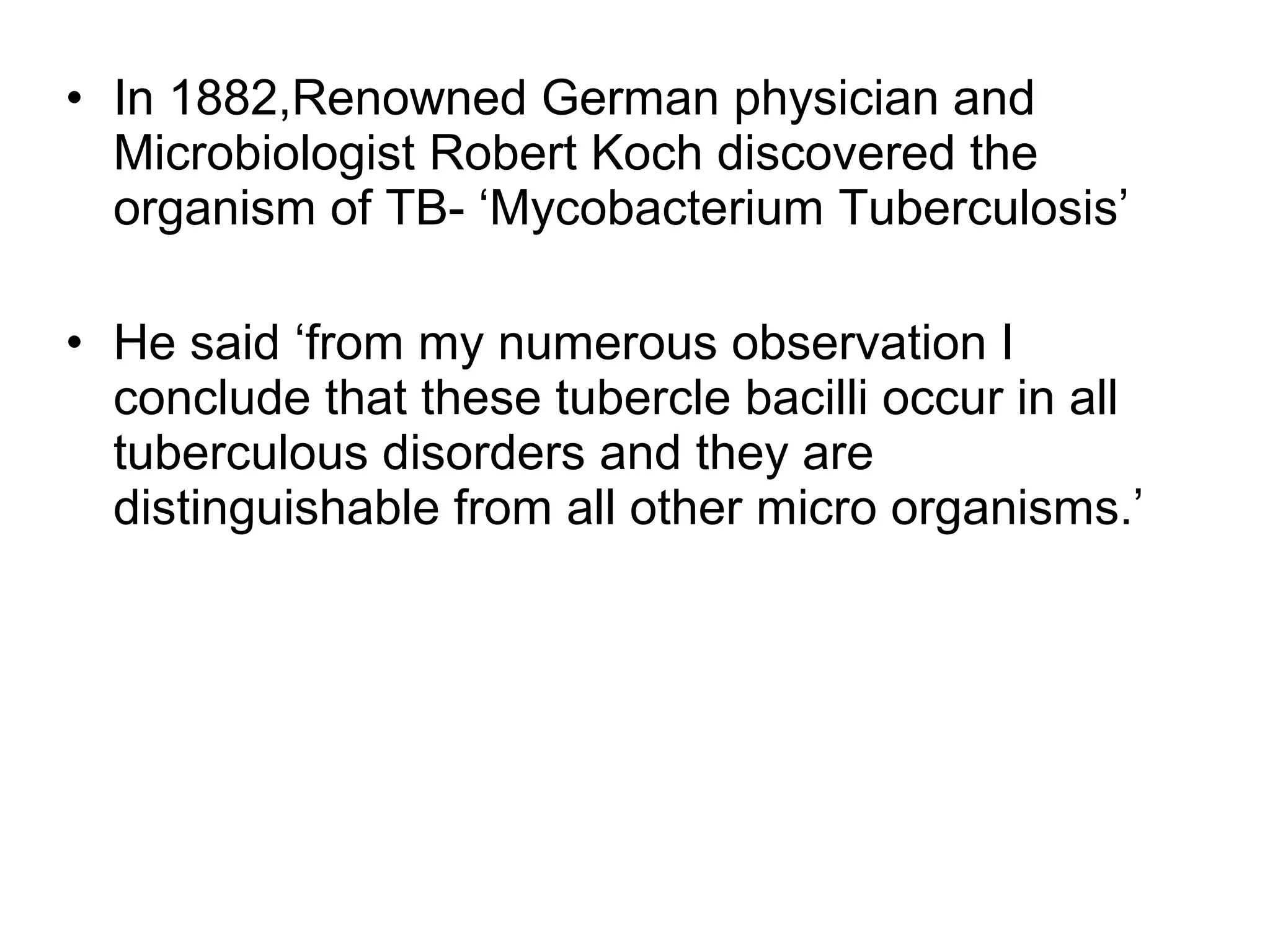 Review on microbiology and pathophysiology of tuberculosis | PPT