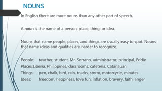 Review on parts of speech | PPT