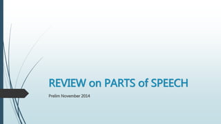 Review on parts of speech | PPT