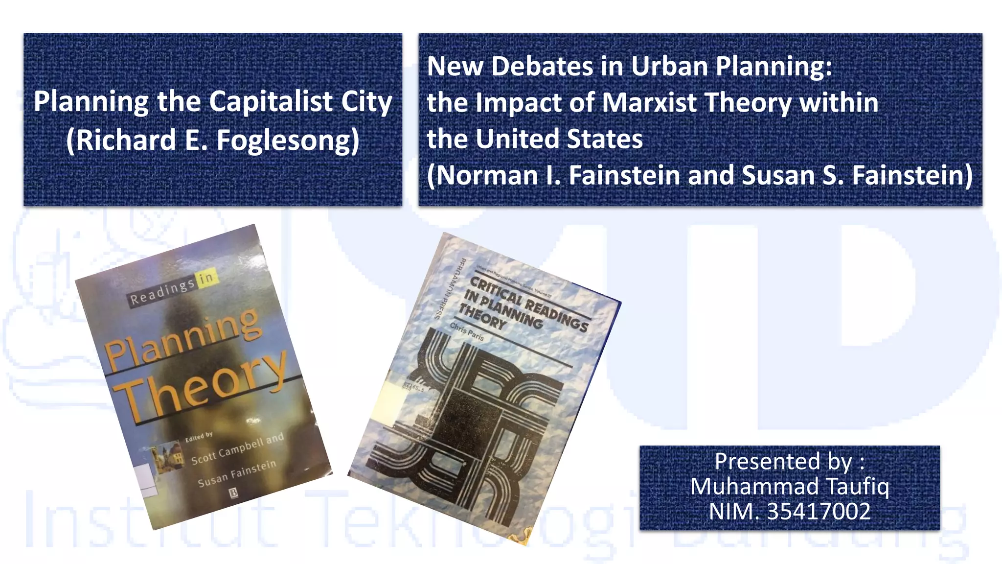 Review on planning the capitalist city & new debates in urban planning ...