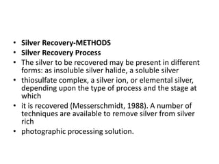 Review on recovery of silver | PPTX