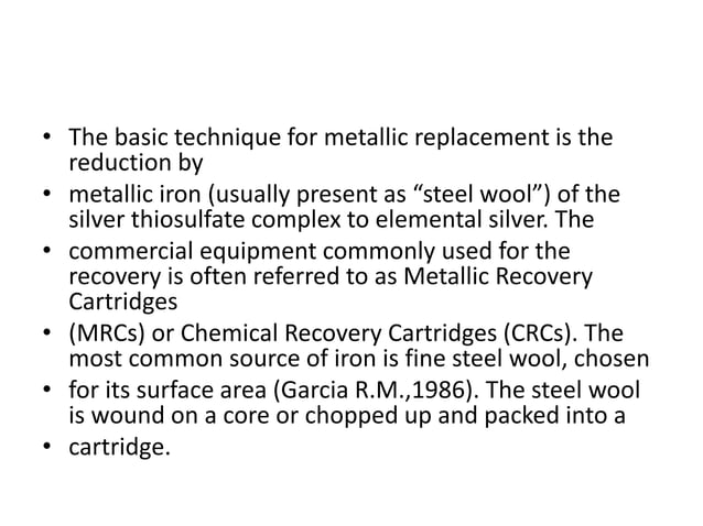 Review on recovery of silver | PPTX | Chemistry | Science