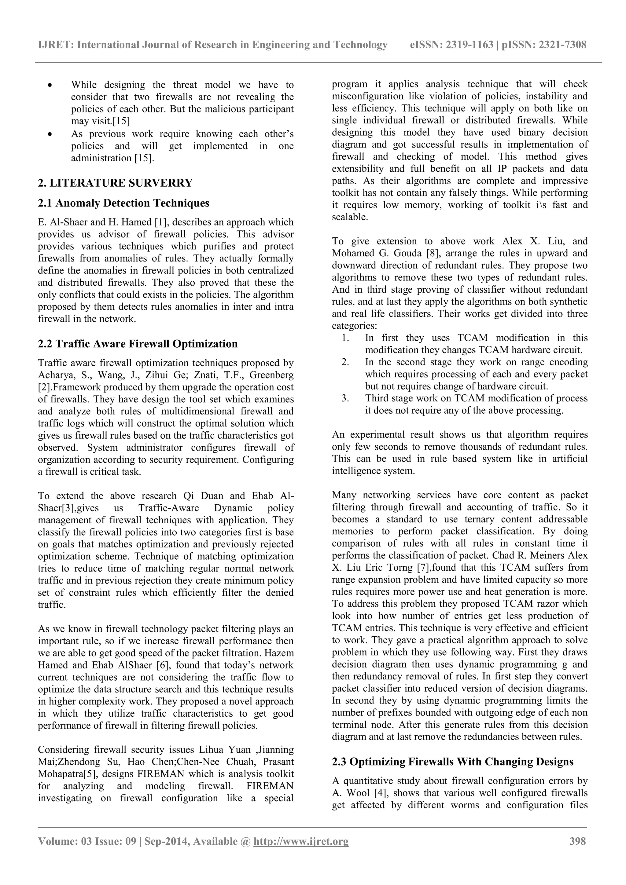 Review On Redundancy Removal Of Rules For Optimizing Firewall Pdf