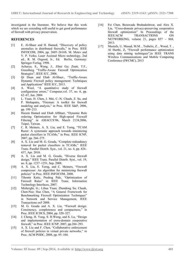 Review On Redundancy Removal Of Rules For Optimizing Firewall Pdf