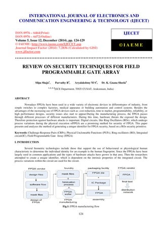 Review on security techniques for field programmable gate array | PDF