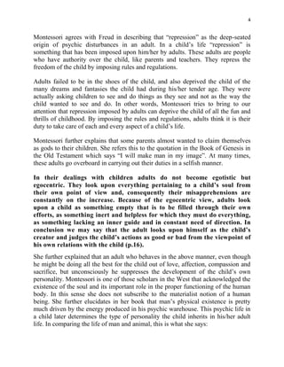 Review on the Secret of Childhood | PDF