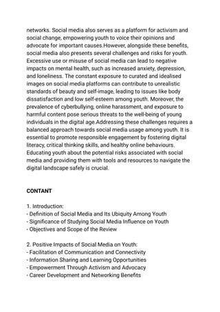 Review Paper - How social media influence youth and how it should be ...